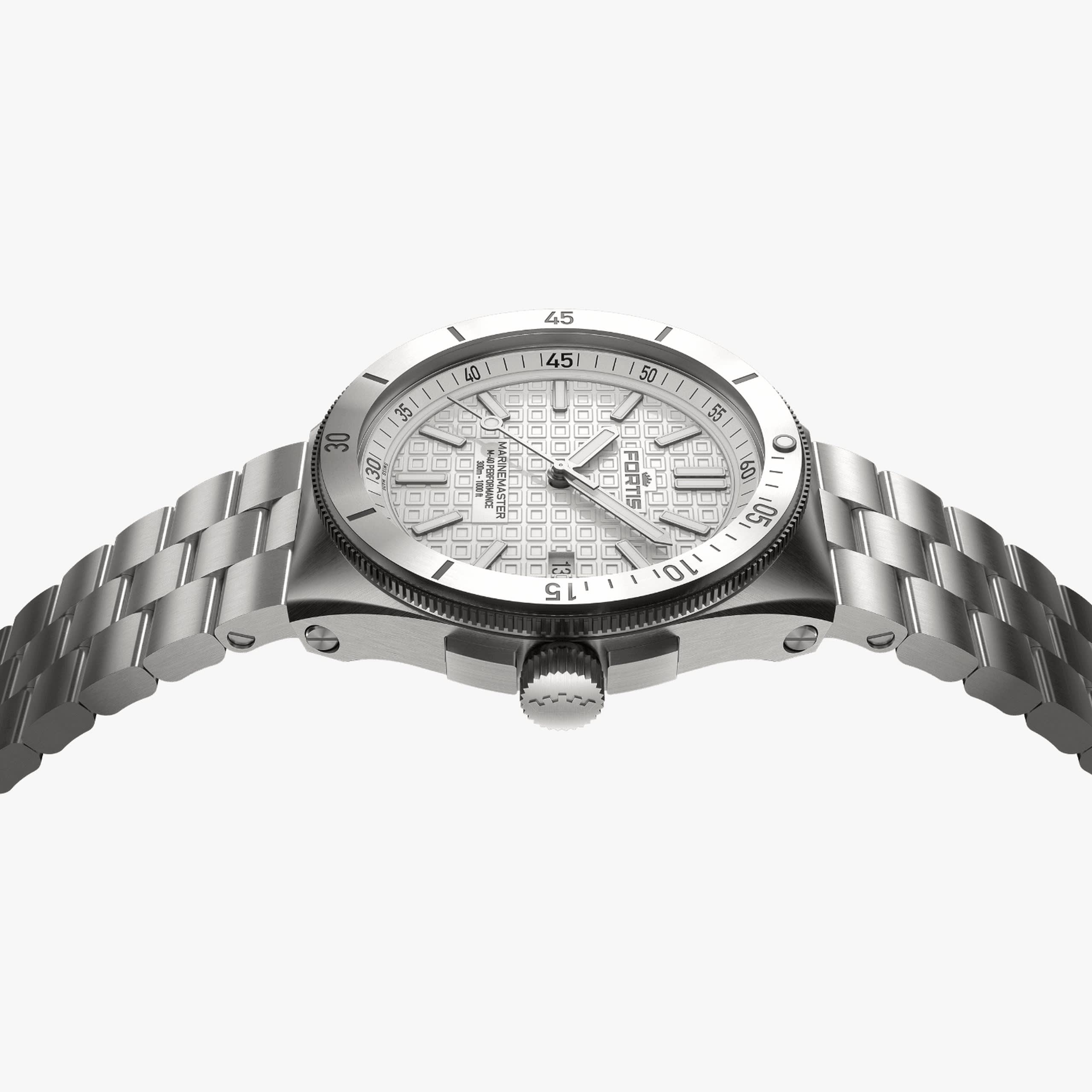 Fortis Marinemaster M-40 – Snow White / Bracciale a maglie – World ...
