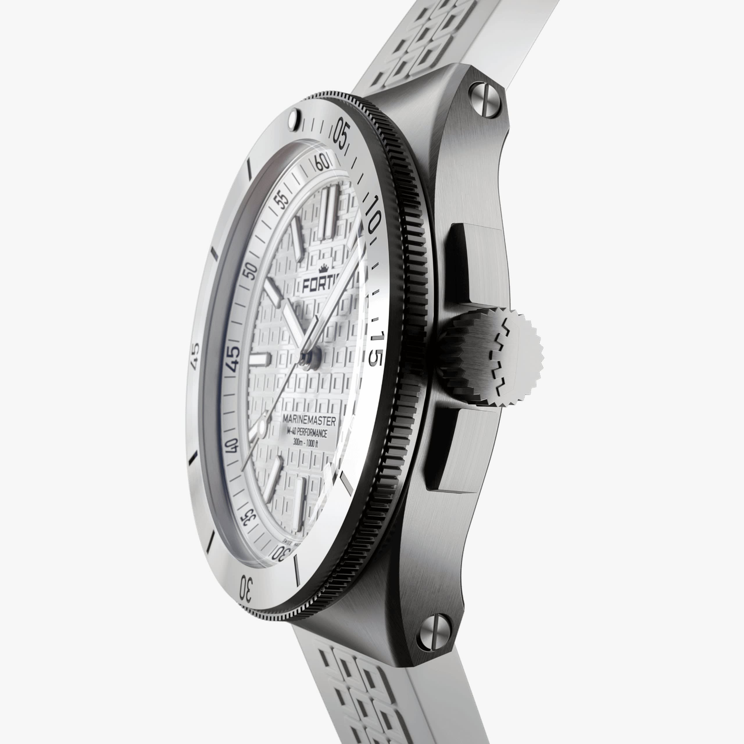 Fortis Marinemaster M-40 – Snow White / Blockarmband | World Watch Museum