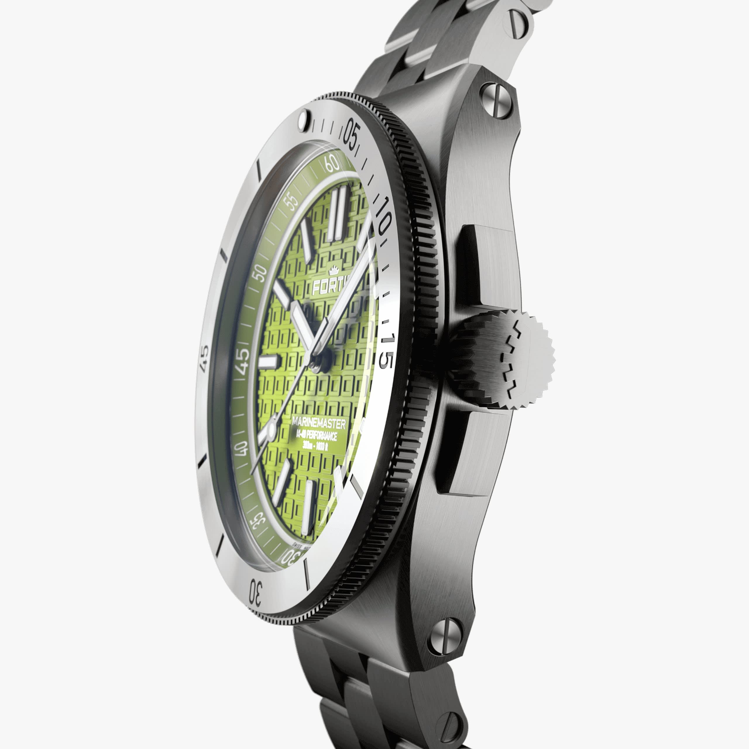 Fortis Marinemaster M-40 – Verde Picchio / Bracciale a blocchi – World ...