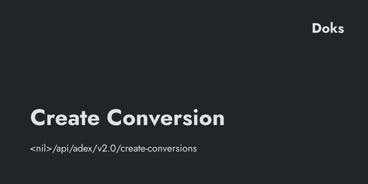 Create Conversion