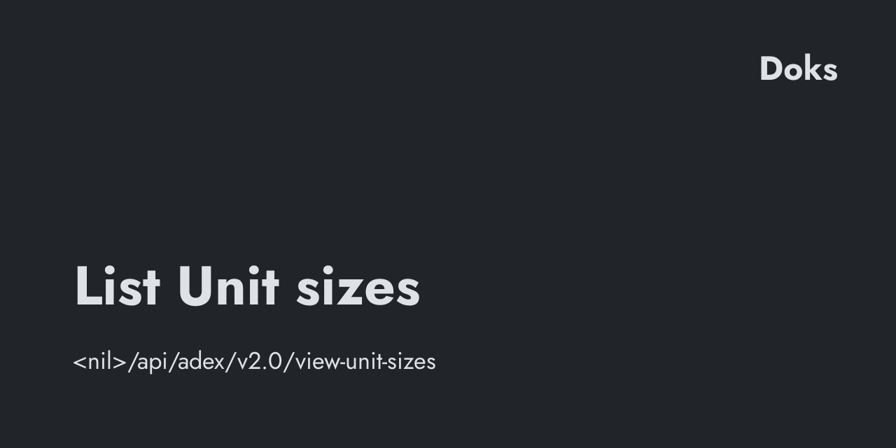 List Unit sizes