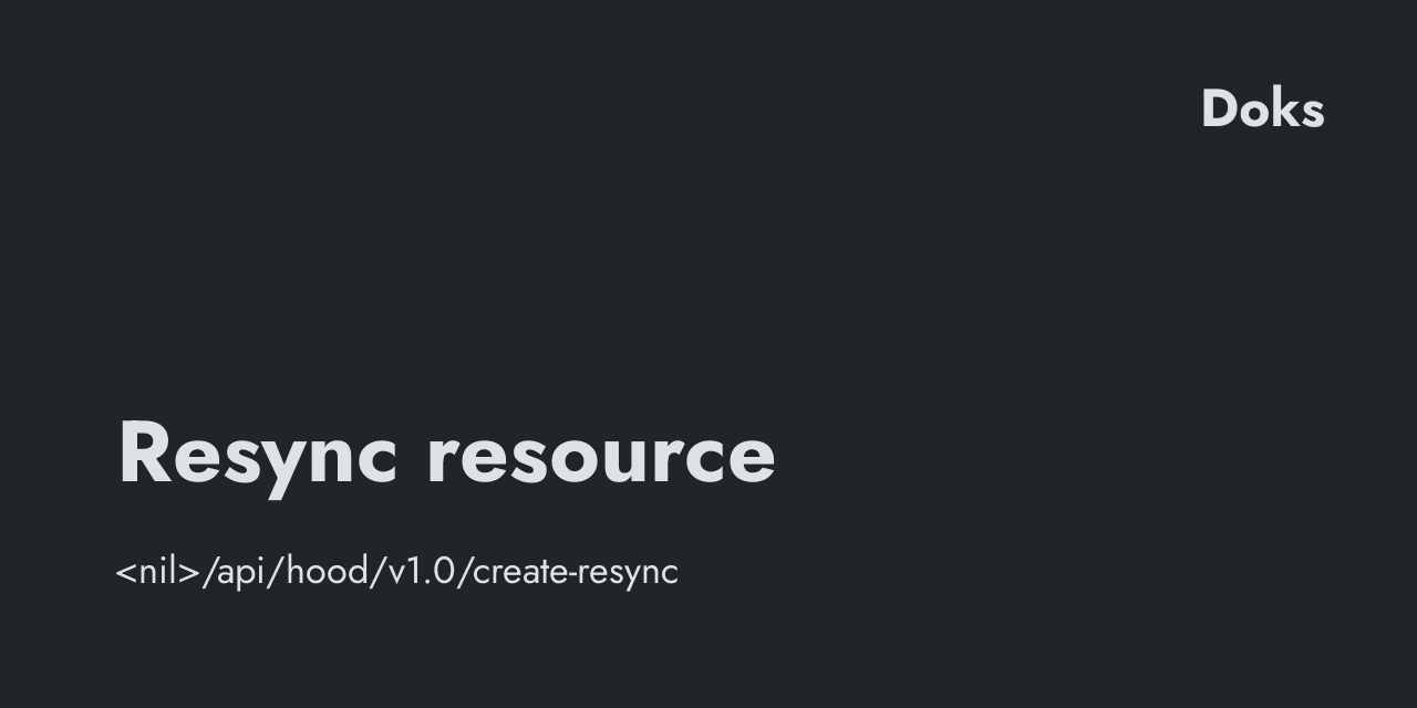 Resync resource