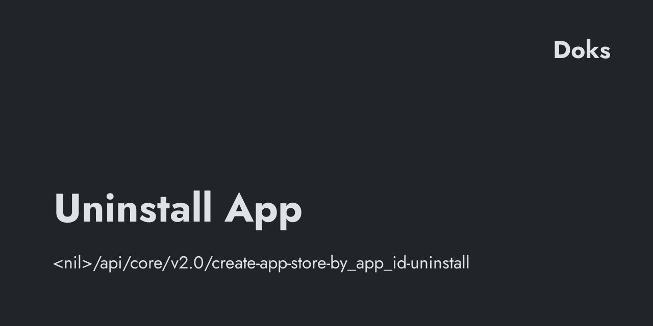 Uninstall App