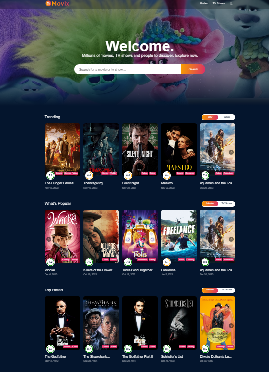GitHub - Faizanusmani06/MOVIX: Movix is a dynamic movie recommendation website with a user ...