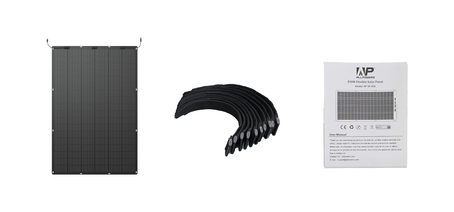 ALLPOWERS SF400 2Pcs 400W Flexible Solar Panel with IP68 Waterproofing ...