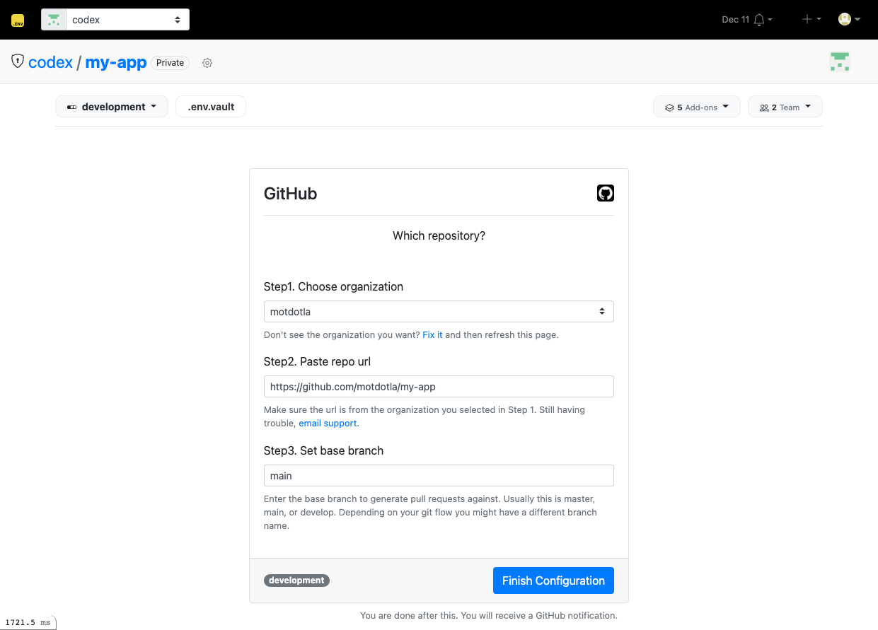 Github Add Ons Dotenv