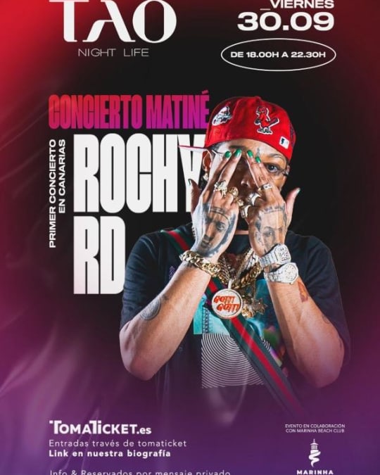 Concierto rap (sesión matiné para menores): Rochy RD en TenerifeTAO ...