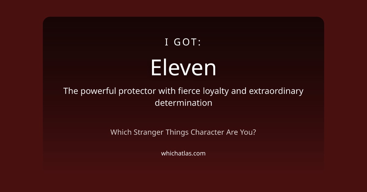 Eleven - Which Stranger Things Character Are You? | Which Atlas