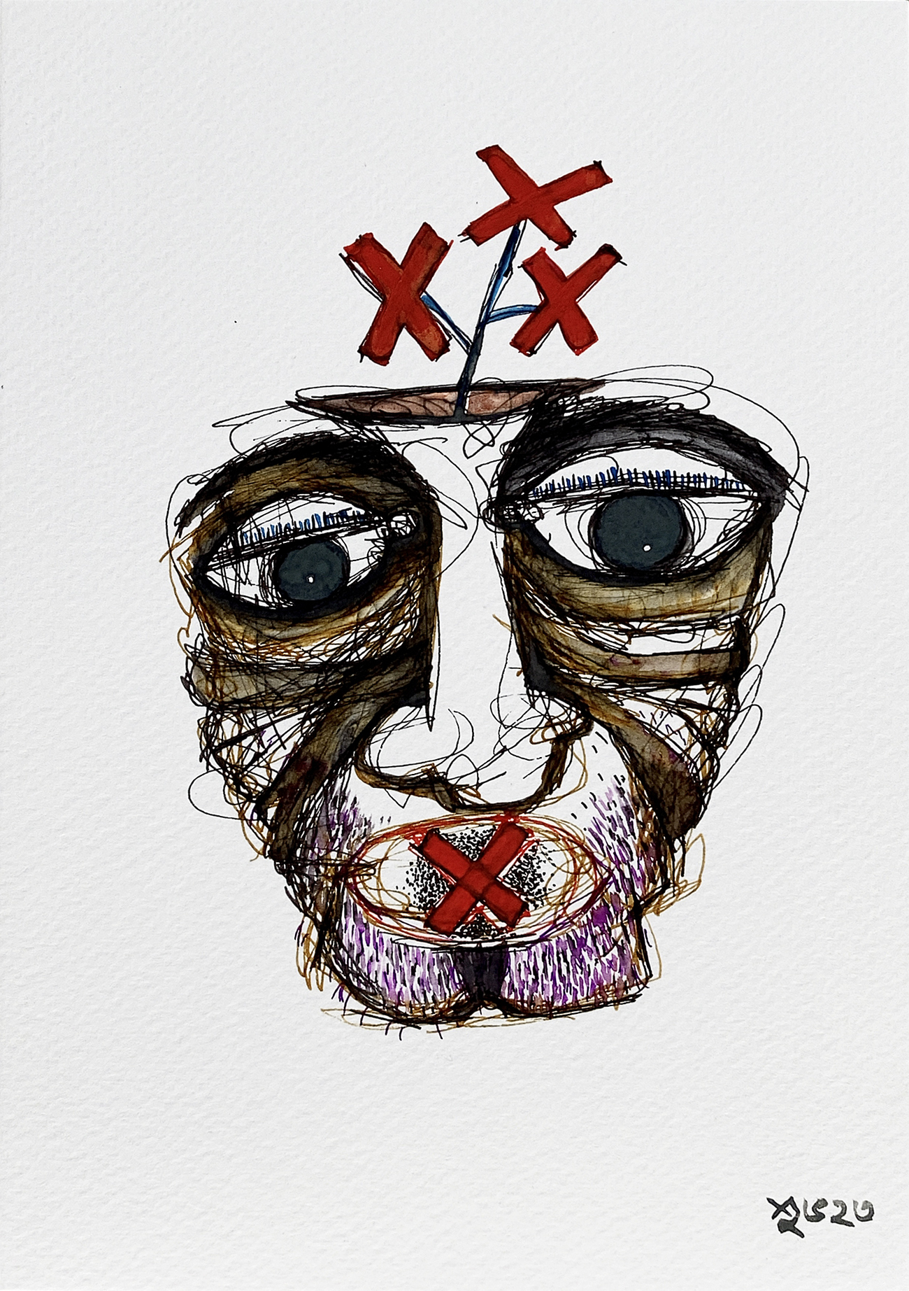 Buy Common man_07 2023 by Shubharanjan Paul Drawing Mixed medium on ...