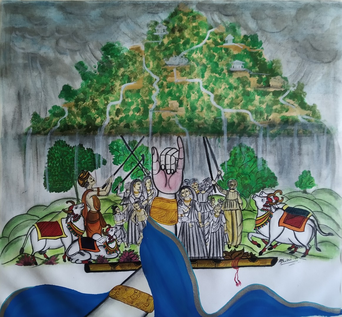 Buy Govardhandhari 2024 by Dhatri Deval Thanki Painting Acrylic |Zigguratss