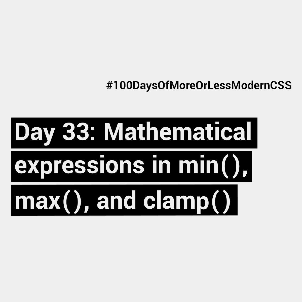 Day 33: Mathematical expressions in min(), max(), clamp() - Manuel ...