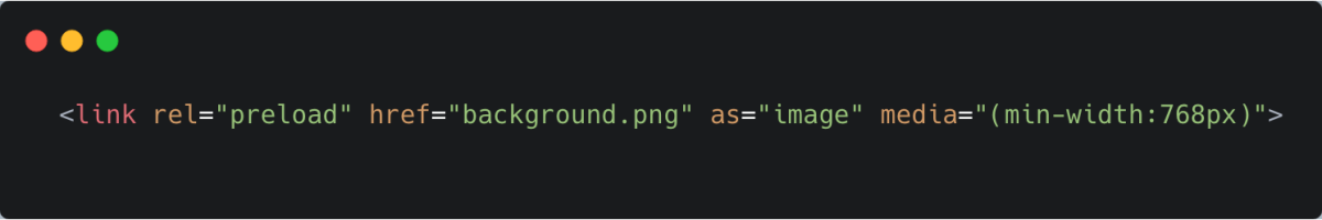 You can do responsive preloading because preload link elements accept ...
