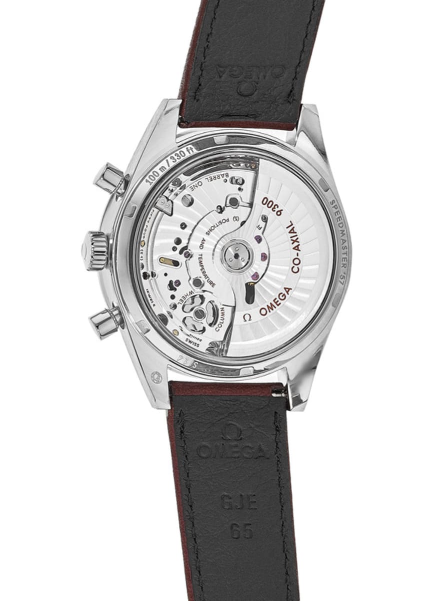 Omega Speedmaster 57 White Chronograph Dial Leather Strap Men's Watch ...