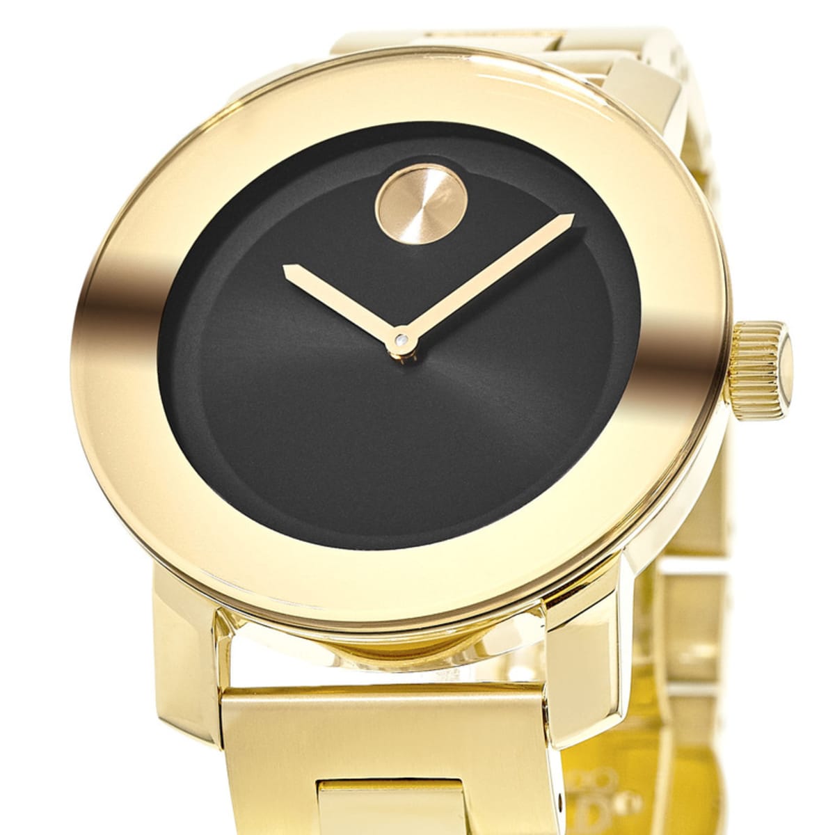 Movado Bold Yellow Gold Black Dial Unisex Watch 3600397