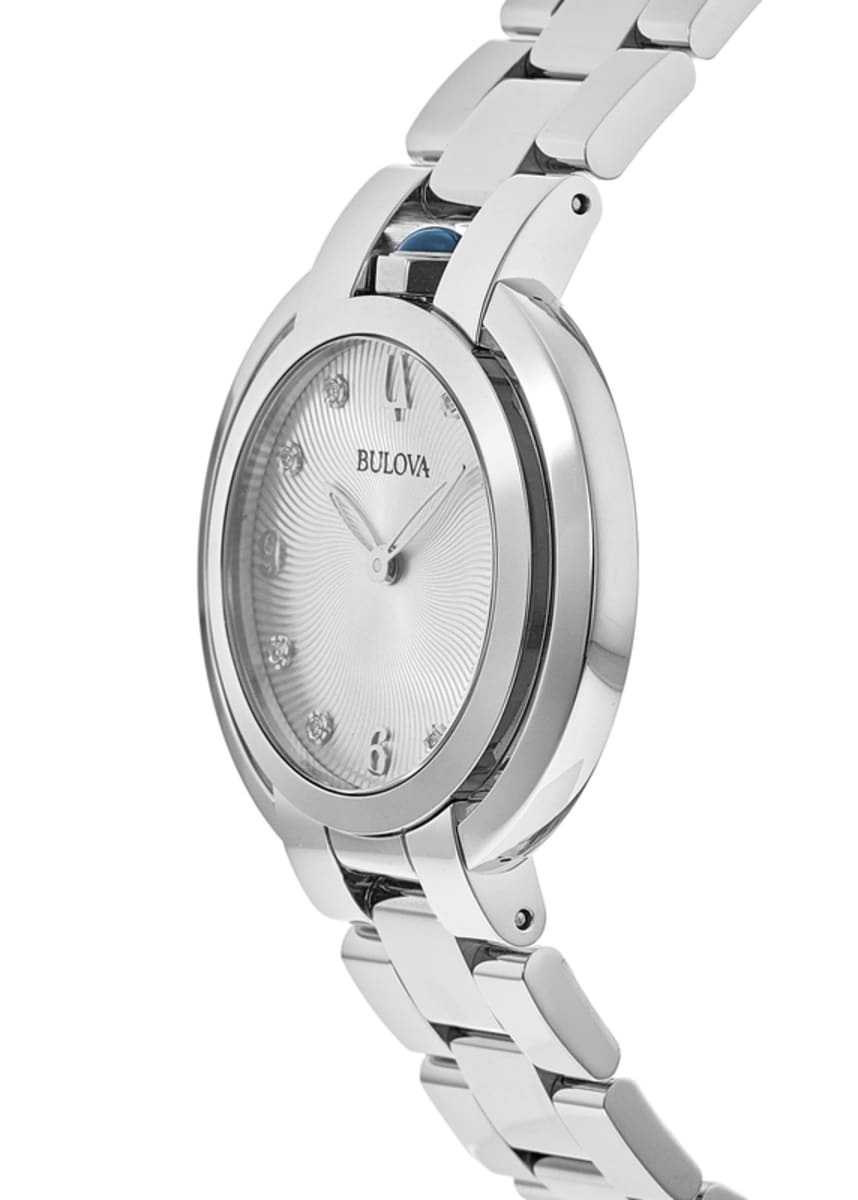Bulova Rubaiyat White Diamond Dial Stainless Steel Women's Watch 96P184
