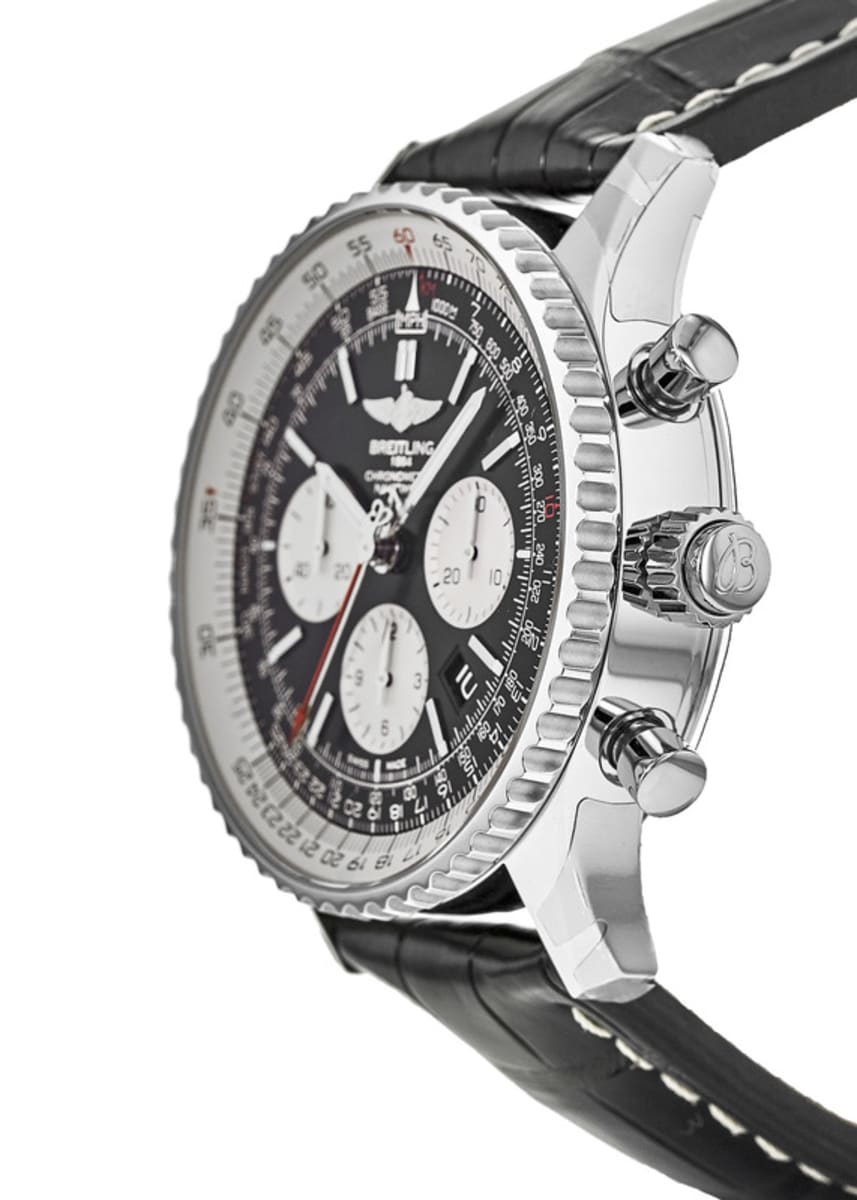 Breitling Navitimer Rattrapante B03 Chronograph Black Dial Crocodile ...