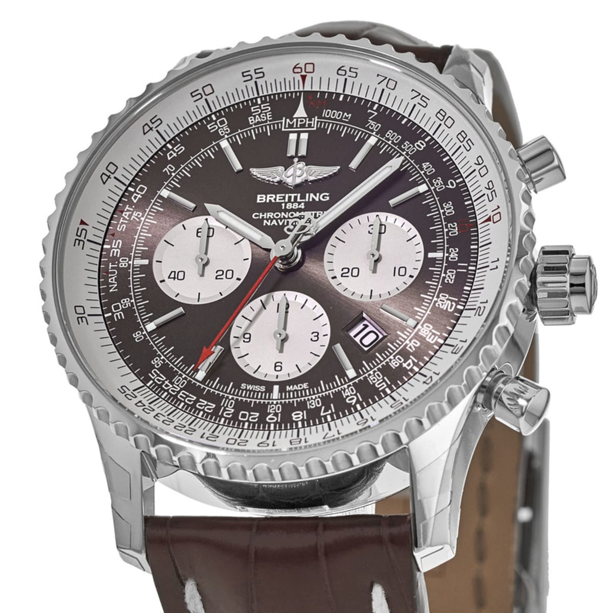 Breitling Navitimer B03 Chronograph Rattrapante 45 Bronze Dial Leather ...