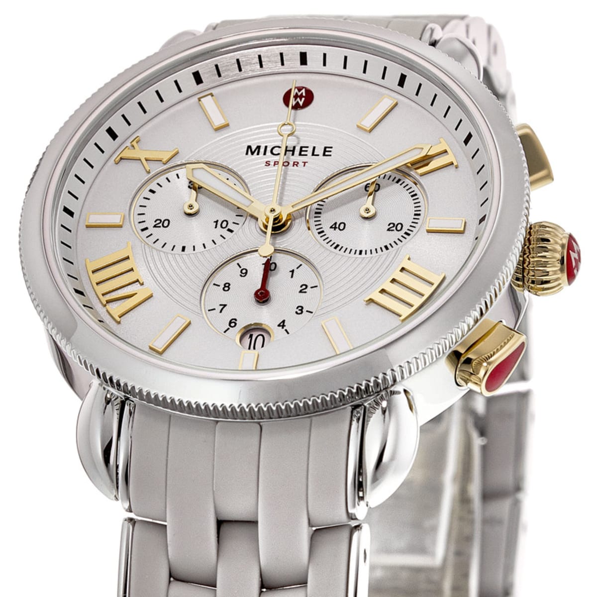 Michele Sport Sail Cream Dial Silicone Strap Women's Watch MWW01P000012