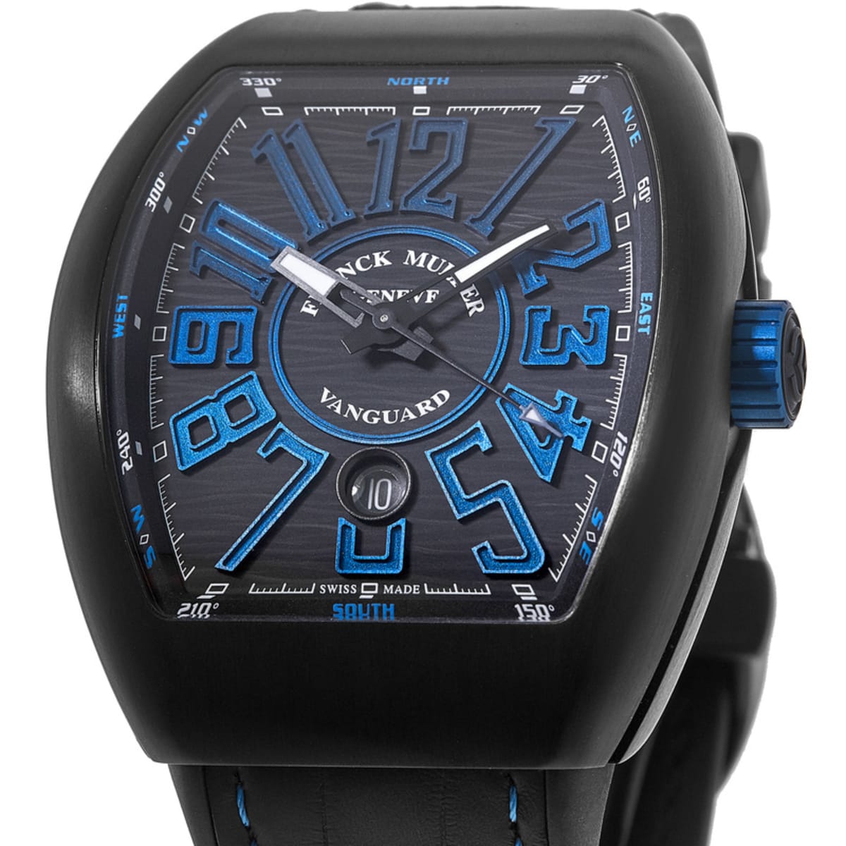 Franck Muller Vanguard Classical Black & Blue Dial Titanium Men's Watch ...