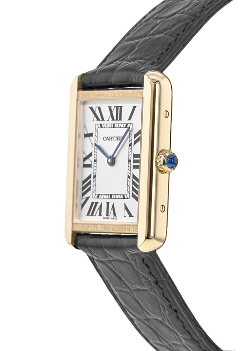 Cartier Tank Solo 18kt Yellow Gold Leather Strap Unisex Watch W5200004