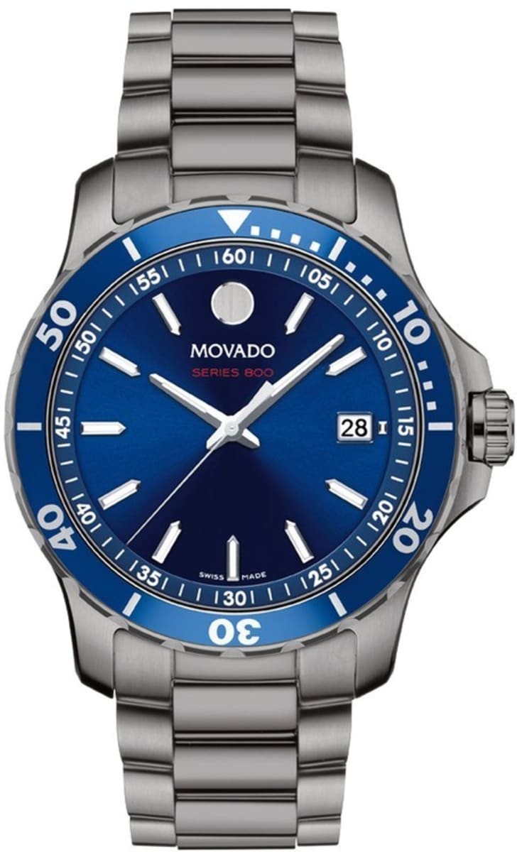 Movado Series 800 Blue Dial Steel Men's Watch 2600159 | WatchMaxx.com