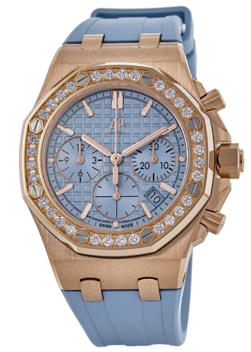 Audemars Piguet Royal Oak Offshore Chronograph Blue Dial Diamond Bezel ...