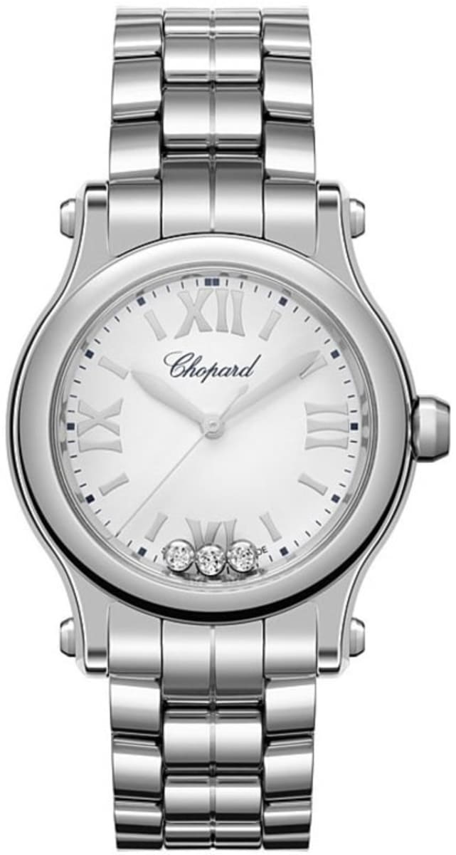 Chopard Happy Sport White Diamond Dial Steel Women's Watch 278590-3002