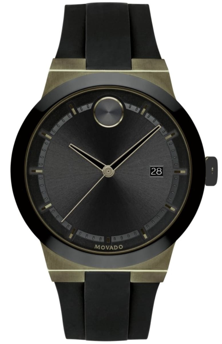 Movado Bold Fusion Black Dial Silicone Strap Men's Watch 3600625