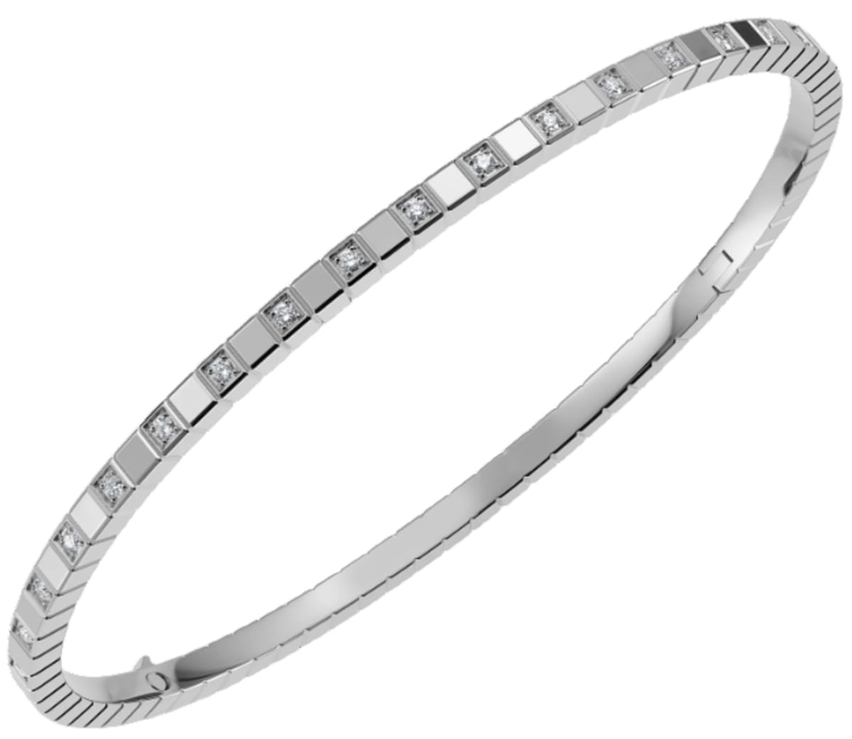 Bracelet 857702-1011 18K White Gold and Half-Set Diamond Size L Women's ...