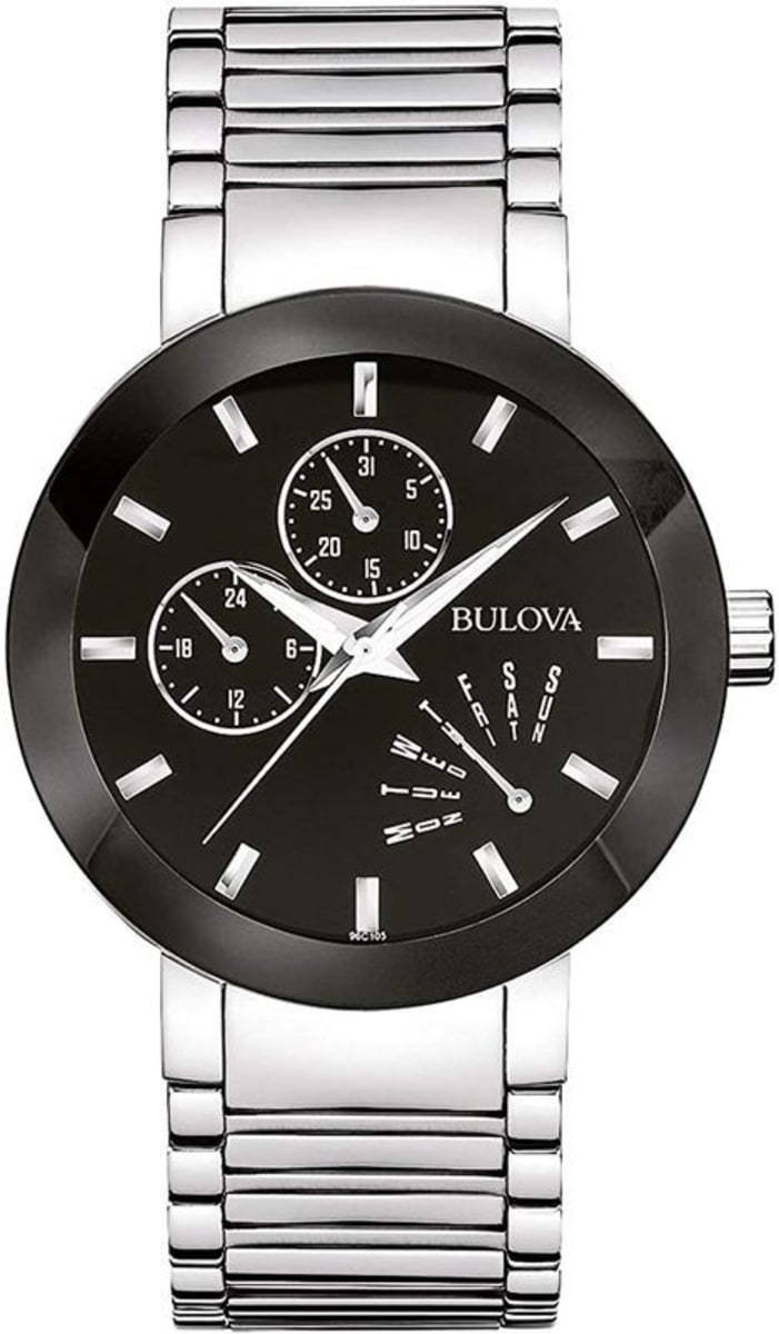 Bulova Black Dial Stainless Steel Men's Watch 96C105 | WatchMaxx