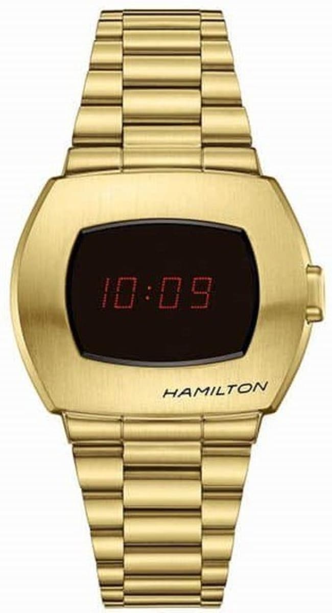 Hamilton PSR Digital Quartz Yellow Gold PVD Steel Men's Watch H52424130