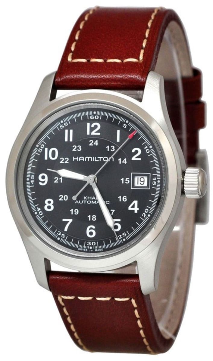 Hamilton Khaki Field Black Dial Brown Leather Strap Men's Watch H70455533