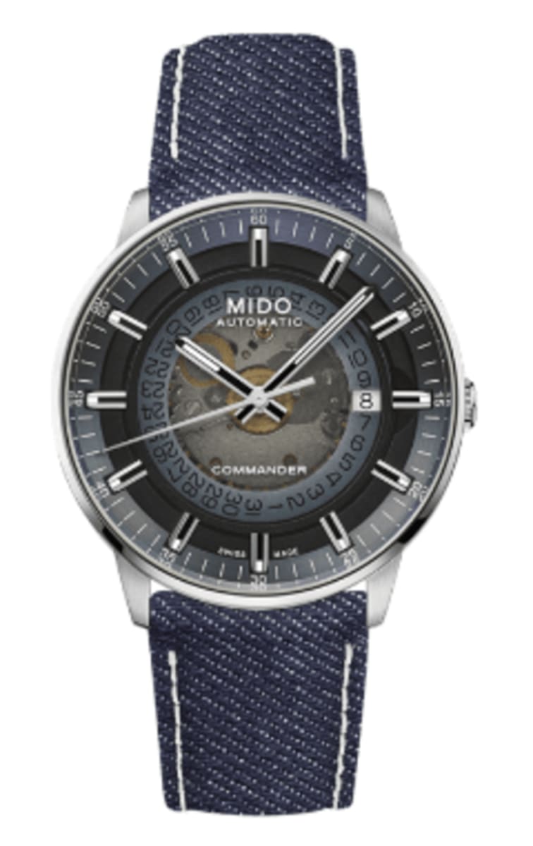 Mido Commander Gradient Blue Dial Fabric Strap Men's Watch M021.407.18 ...
