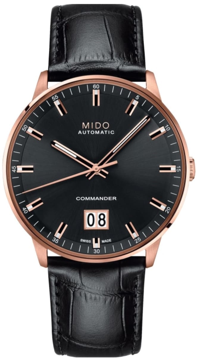 Mido Commander Big Date Black Dial Leather Strap Men's Watch M021.626 ...