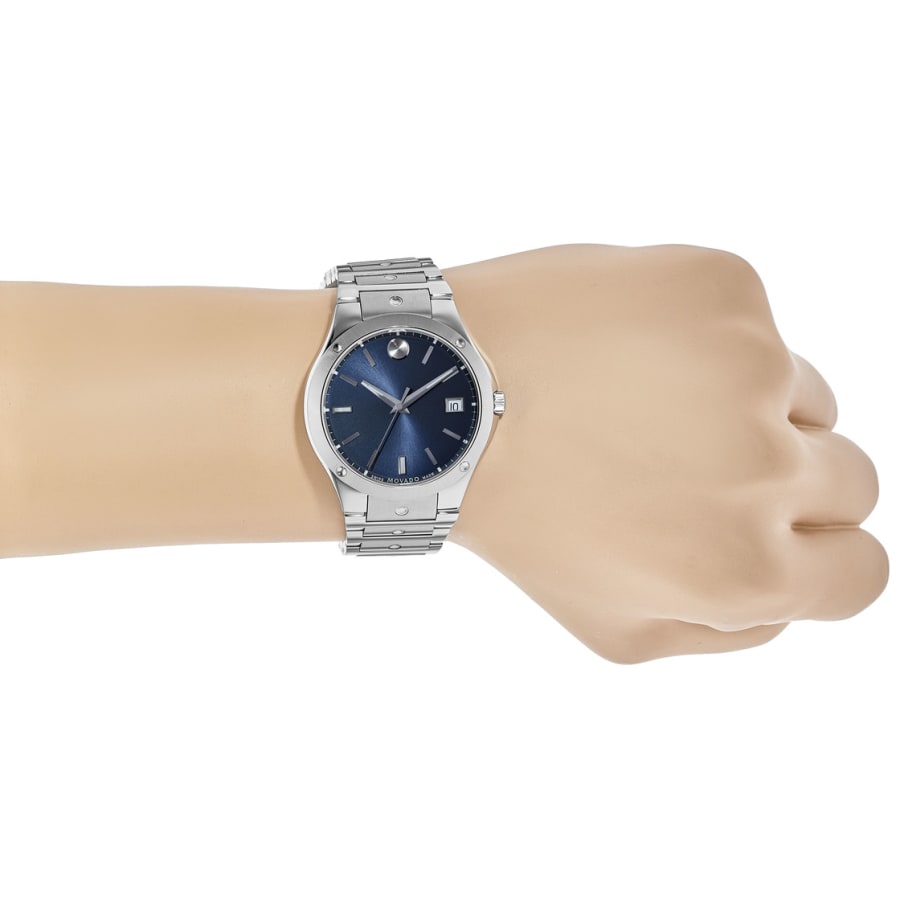 Movado SE Blue Dial Steel Men's Watch 0607513 | WatchMaxx