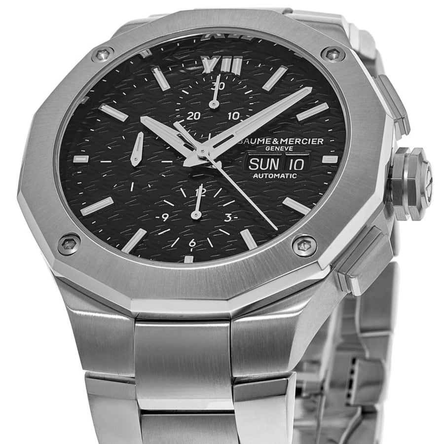 Baume & Mercier Riviera Chronograph Black Dial Steel Men's Watch 10624
