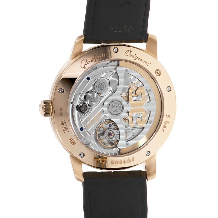 Glashutte Original Senator Excellence 18kt Rose Gold Blue Dial Leather ...