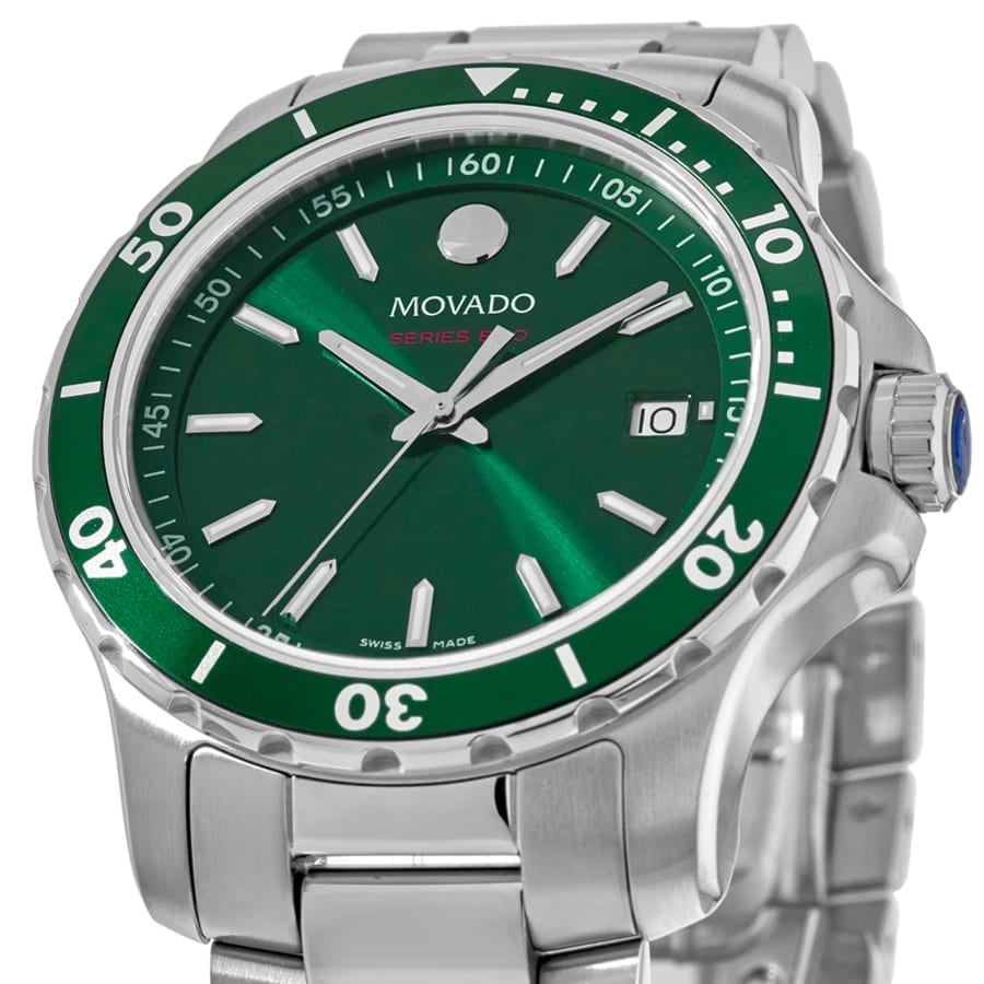 Movado Series 800 Green Dial Steel Men's Watch 2600136 | WatchMaxx.com