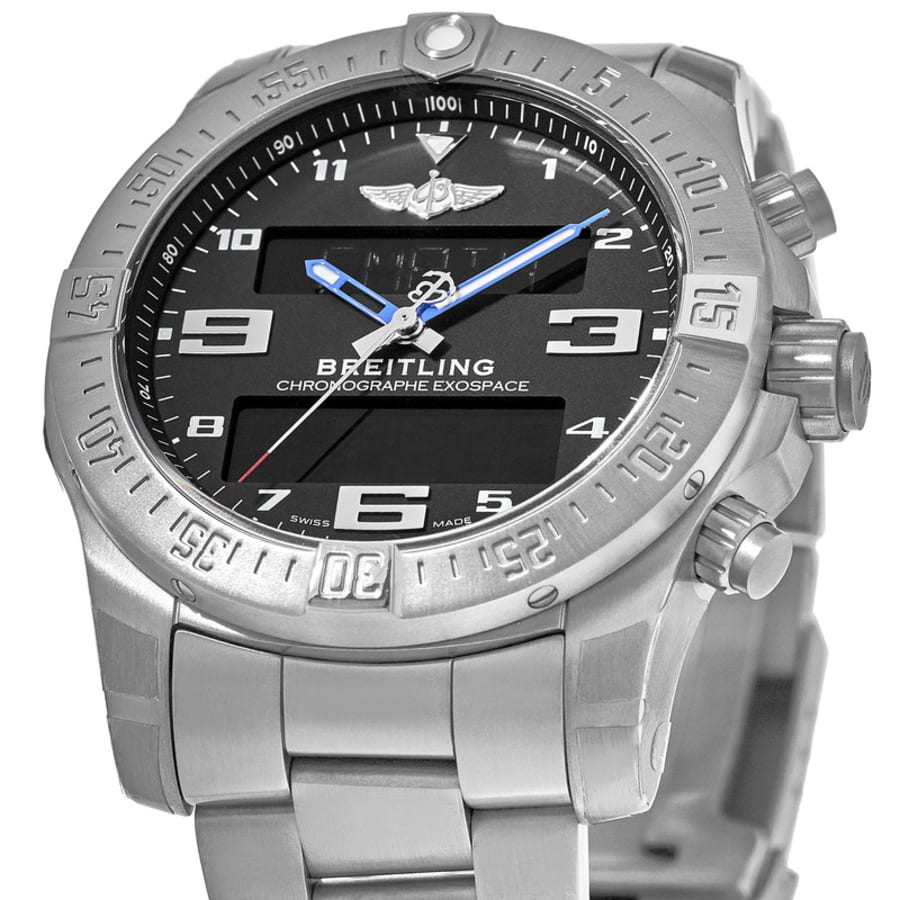 Breitling Exospace B55 Titanium Black Digital & Analog Dial Titanium ...