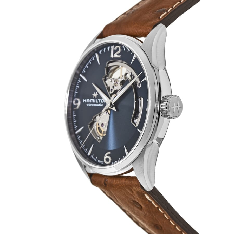 Hamilton Jazzmaster Open Heart Blue Dial Leather Strap Men's Watch H32705041