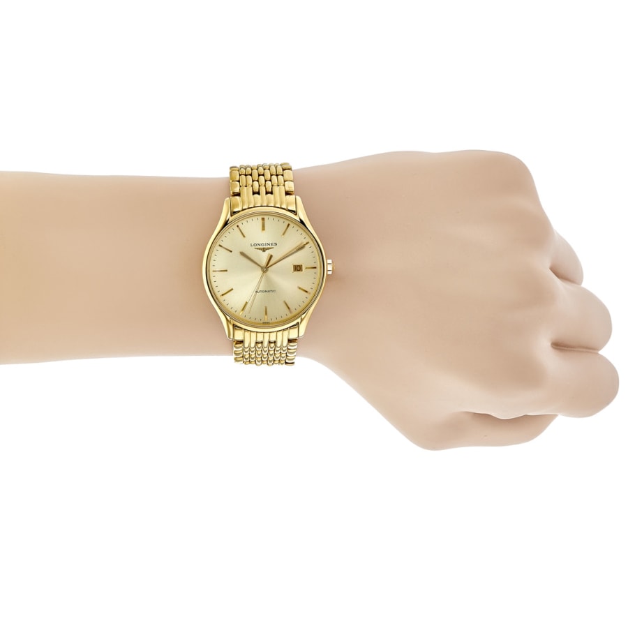 Longines Lyre Automatic Champagne Dial Gold-tone Steel Men's Watch L4 ...