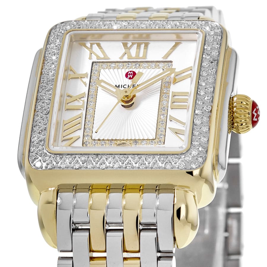 Michele Deco Madison Diamond White Dial Two-Toned Steel Women's Watch ...