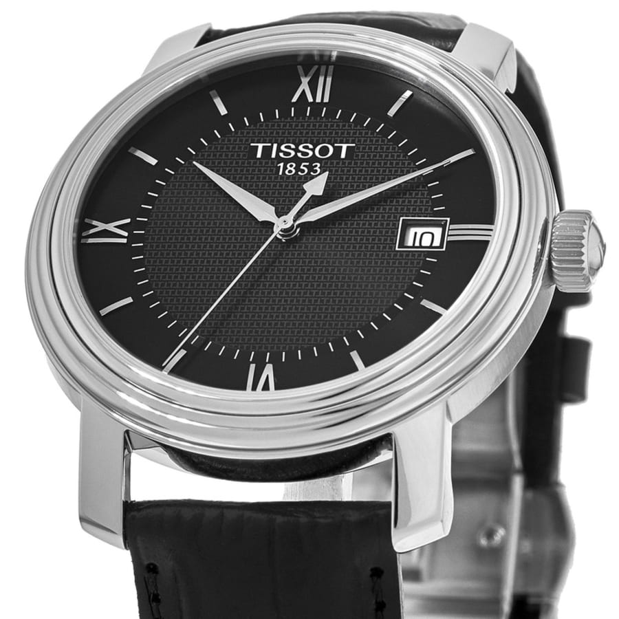 Tissot Bridgeport Quartz Black Dial Leather Strap Men's Watch T097.410.16.058.00