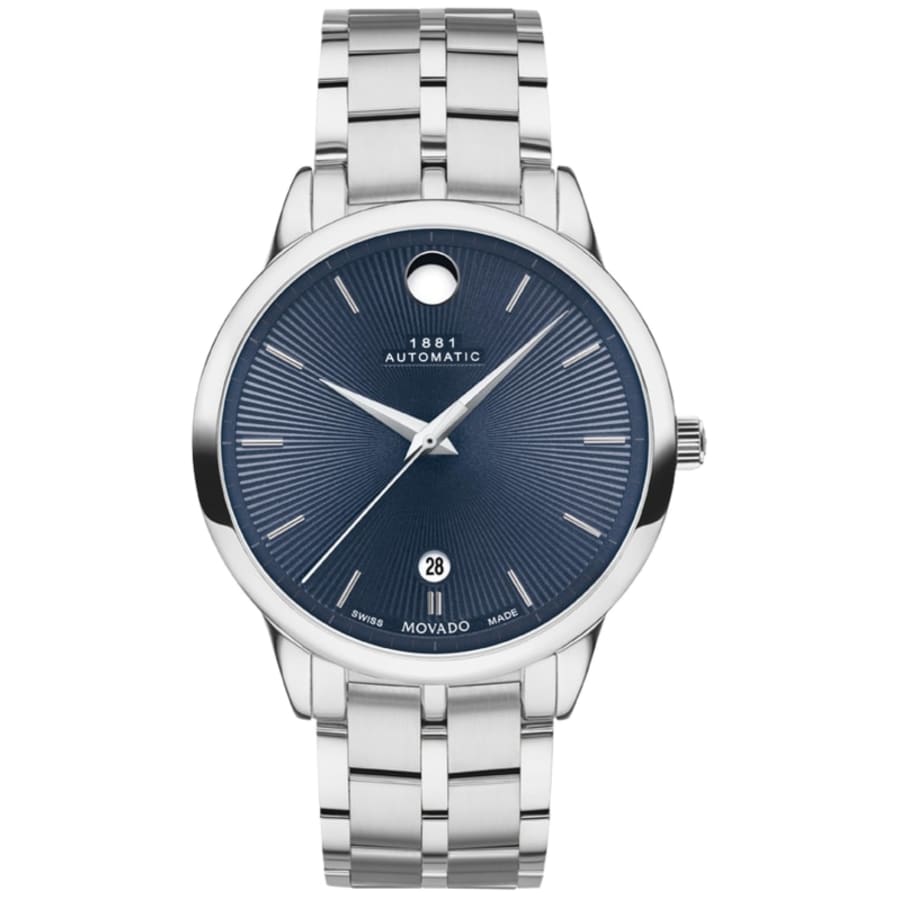 Movado 1881 Automatic Blue Dial Steel Unisex Watch 0607569