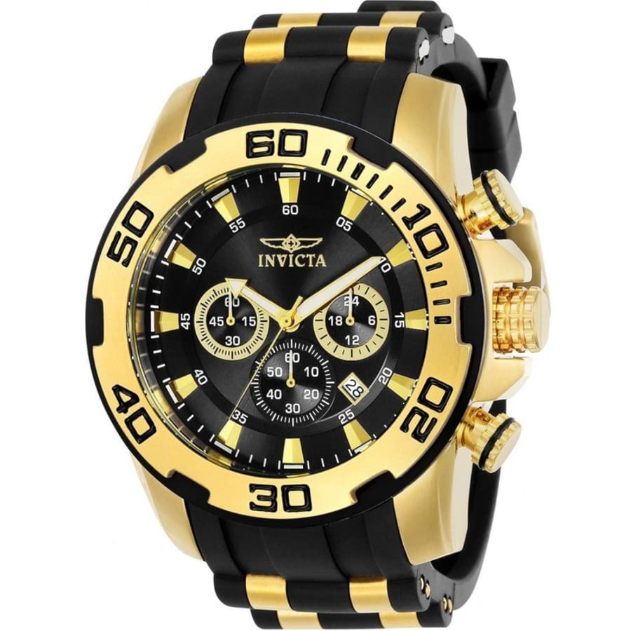 Invicta Pro Diver Chronograph Black Dial Silicone Strap Men's Watch 22340