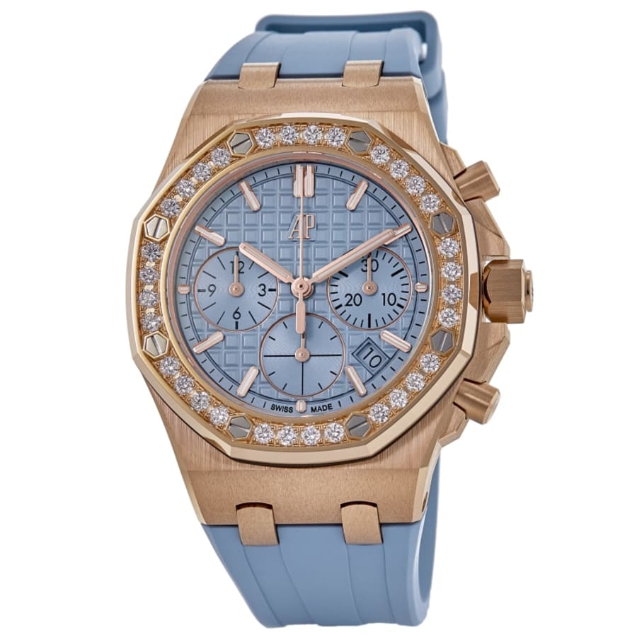 Audemars Piguet Royal Oak Offshore Chronograph Blue Dial Diamond Bezel ...