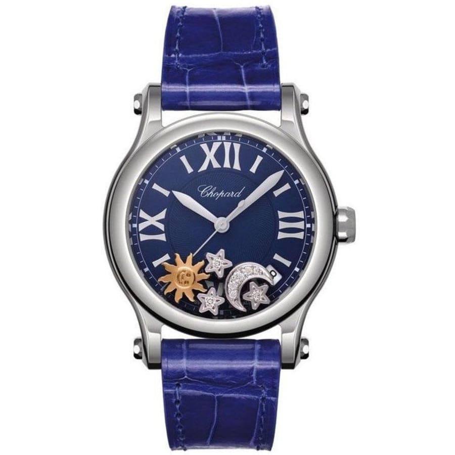 Chopard Happy Stars Blue Dial Blue Leather Strap Women's Watch 278559 ...