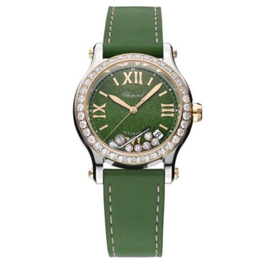 Chopard Happy Sport Medium Automatic 36mm Green Dial Leather Strap ...