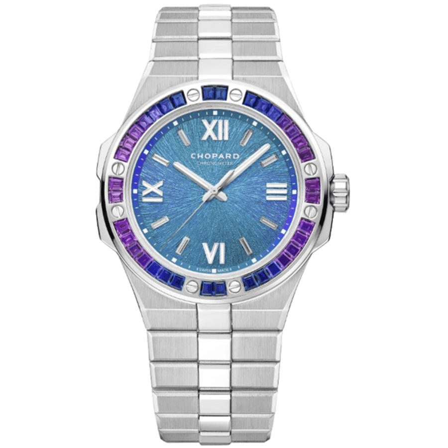 Chopard Alpine Eagle Large Automatic Blue Diamond Dial Sapphire Bezel 18K Rose Gold Men's Watch ...