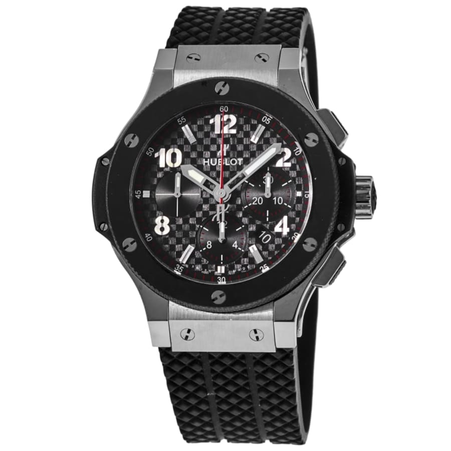 Hublot Big Bang 44mm Black Chronograph Ceramic Bezel Rubber Strap Men's ...
